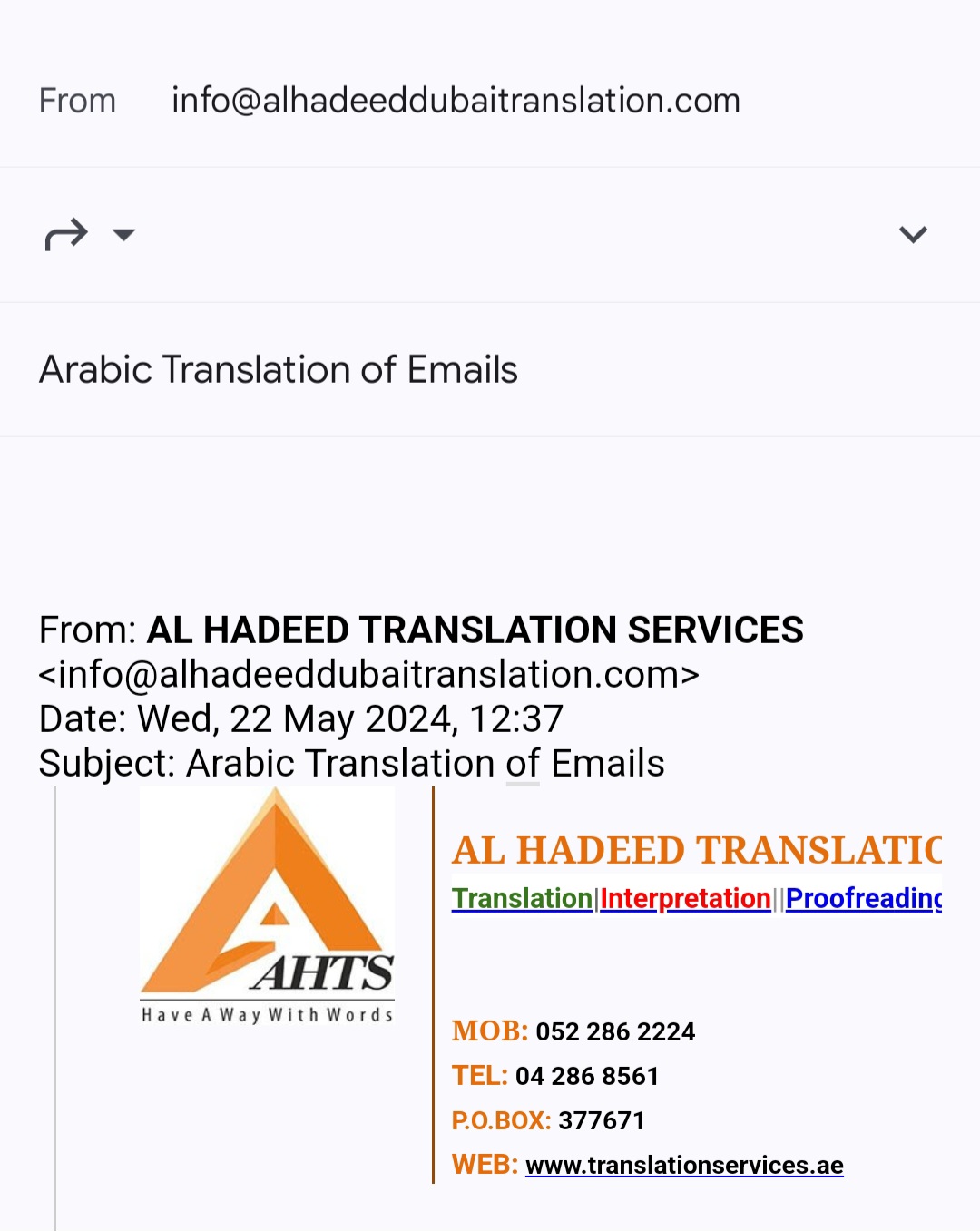 Email-Translation-Dubai